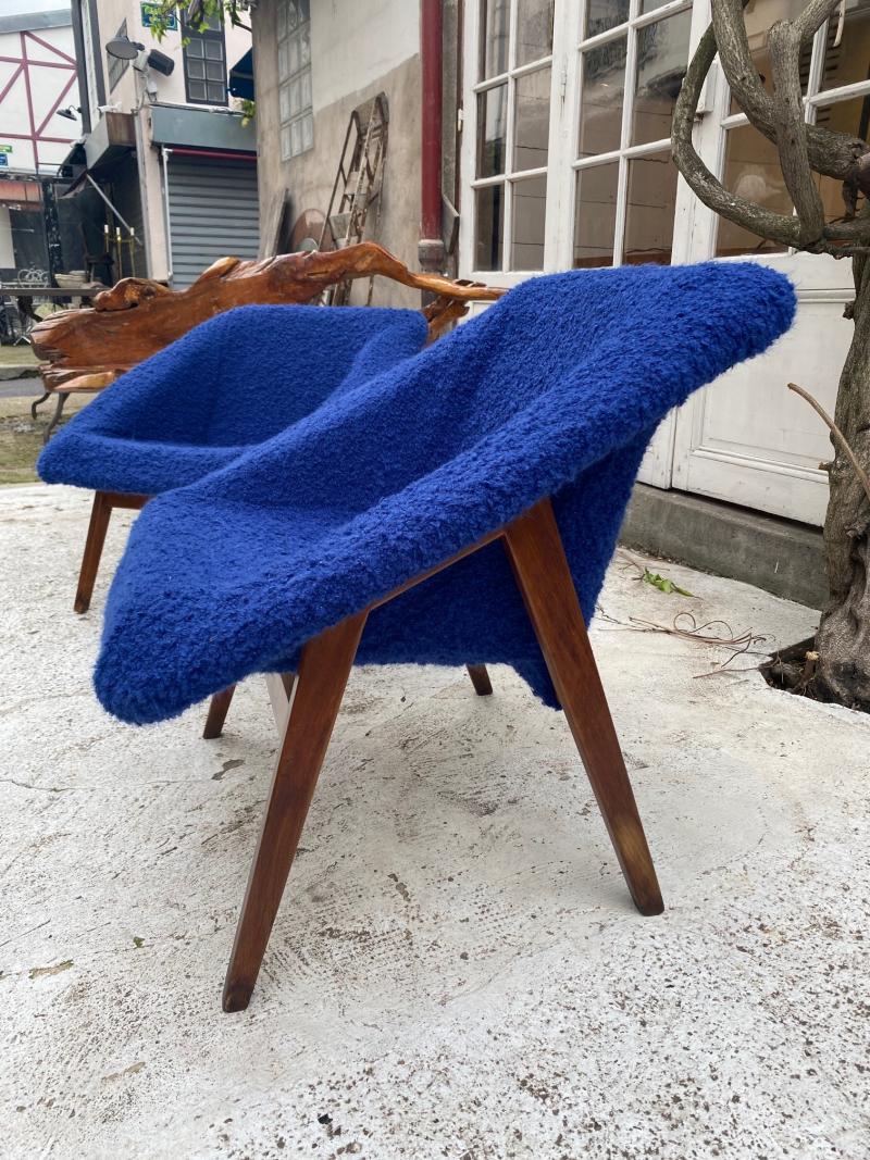 ARP - Pair of armchairs "Corb" by ARP studio for Steiner, France, 1950s