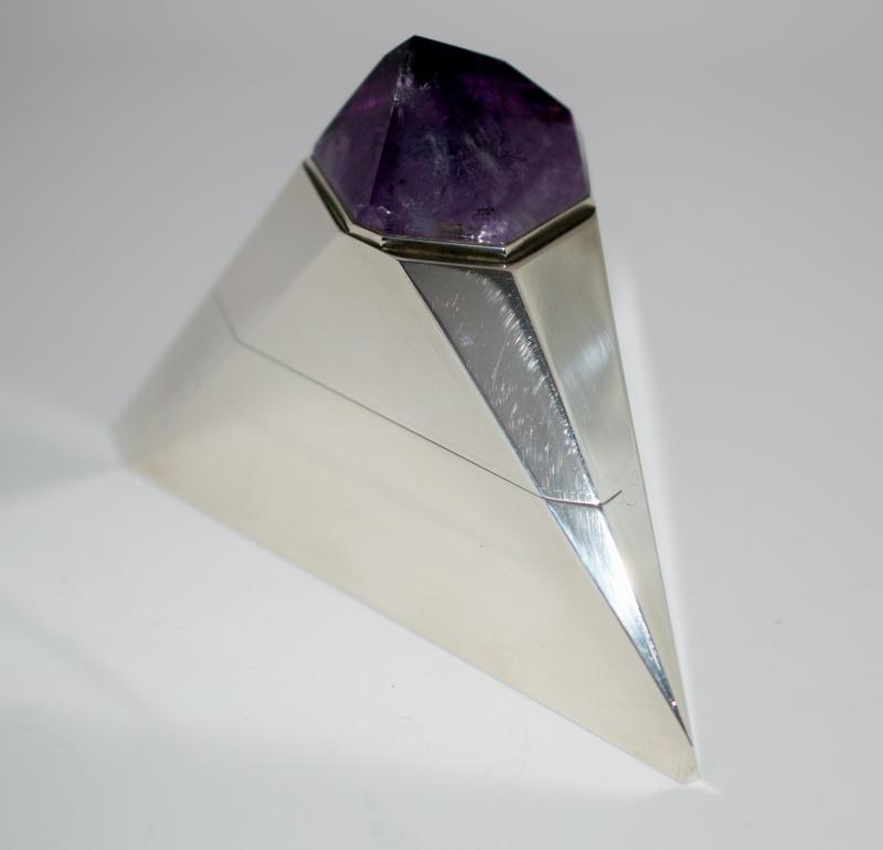 Asprey - Jewelry Box by Asprey Sterling Silver & Amethyst