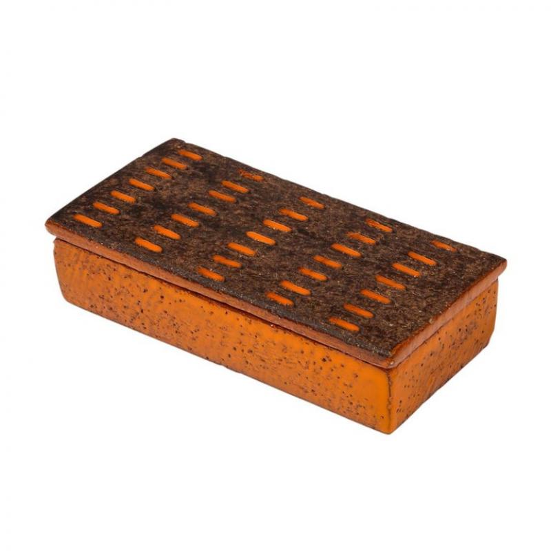 Bitossi - Bitossi Box, Ceramic, Orange and Matte Brown, Signed
