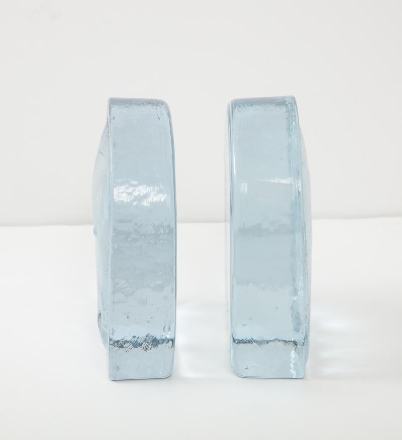 Blenko Glass Co - Cast Glass Elephant Bookends