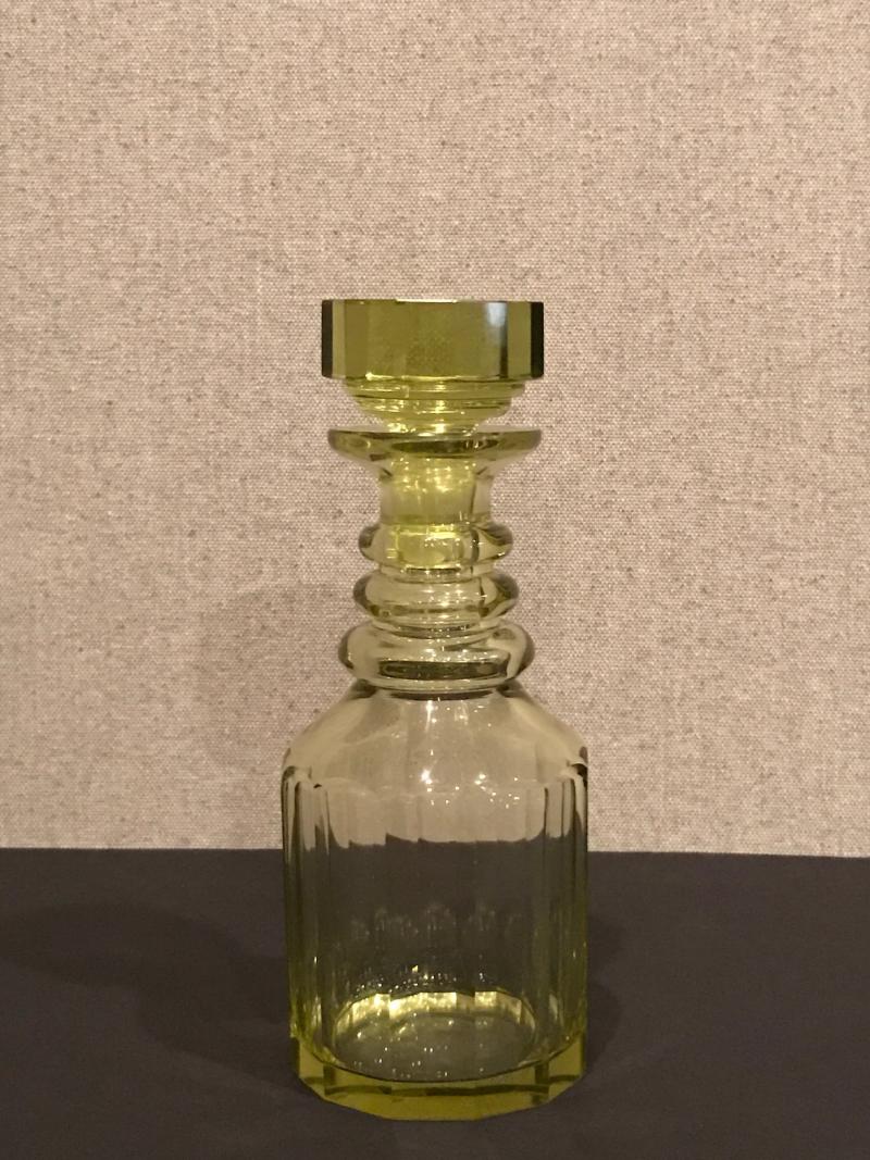 Bohemia Crystal - Bohemian glass decanter in absinthe color