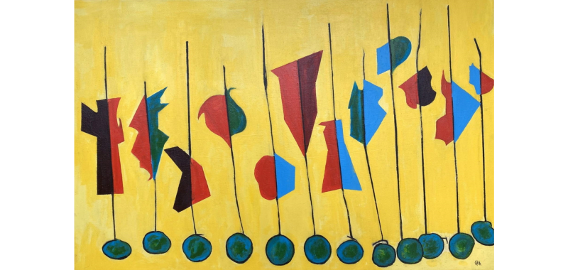 Carl A Alexander - Yellow, Flags, and Circles, ca. 1950-70s