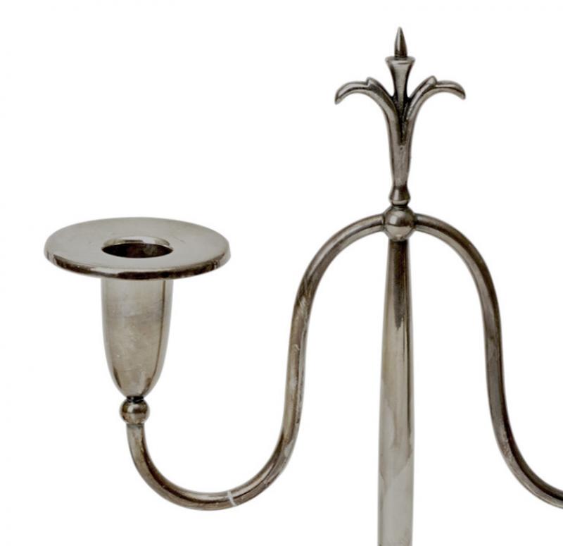 Carl Hallberg Workshop - Pair of Silvered Art Deco Candelabra by Elis ...