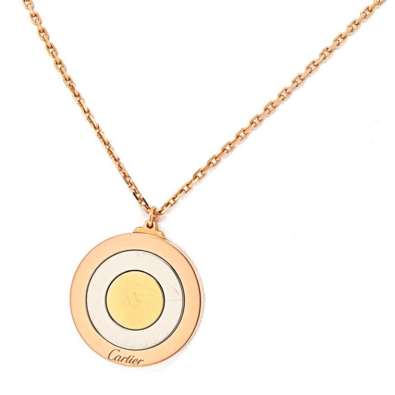 Cartier - CARTIER 18K TRI COLOR BULLSEYE TRICOLOR NECKLACE