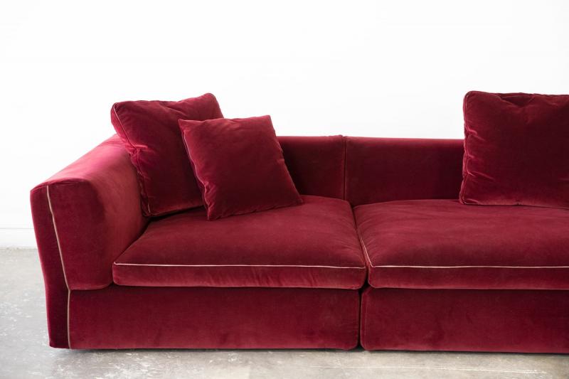Cassina Velvet Dress Up Sectional Sofa Designed By Rodolfo Dordoni For Cassina