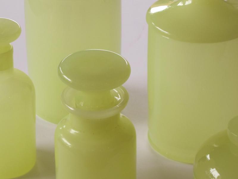 Cenedese - A Set of Murano Cenedese Vessels of Pale Chartreuse Opaline ...