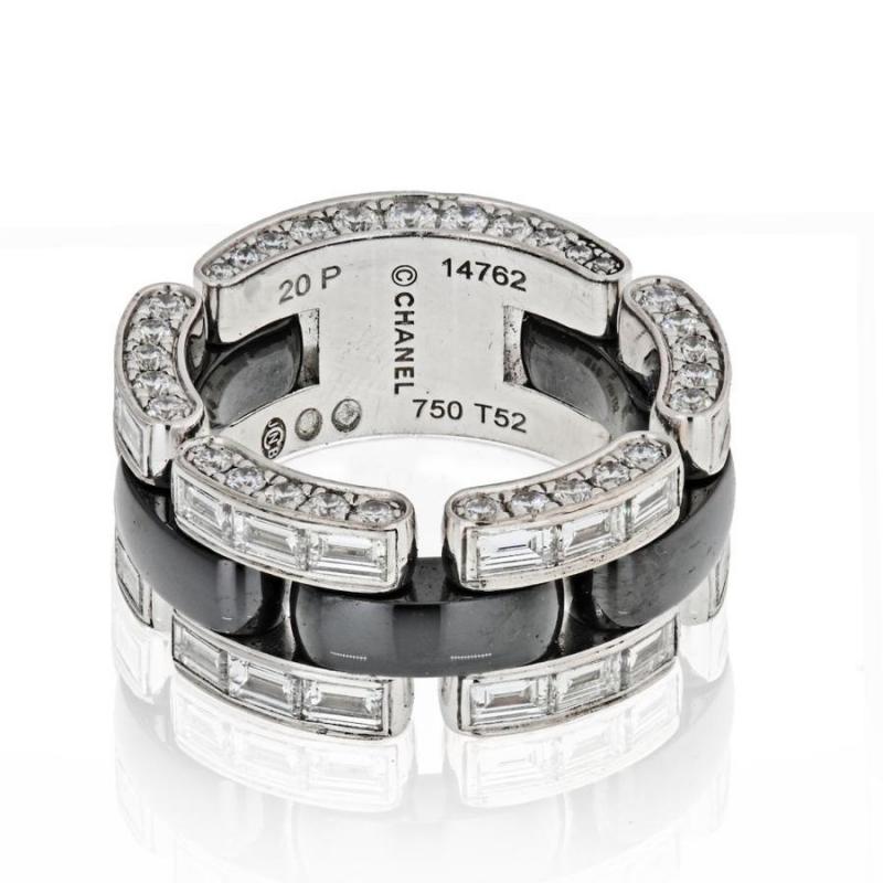 Chanel - CHANEL ULTRA 18K WHITE GOLD DIAMOND AND BLACK CERAMIC 4.13CTS RING