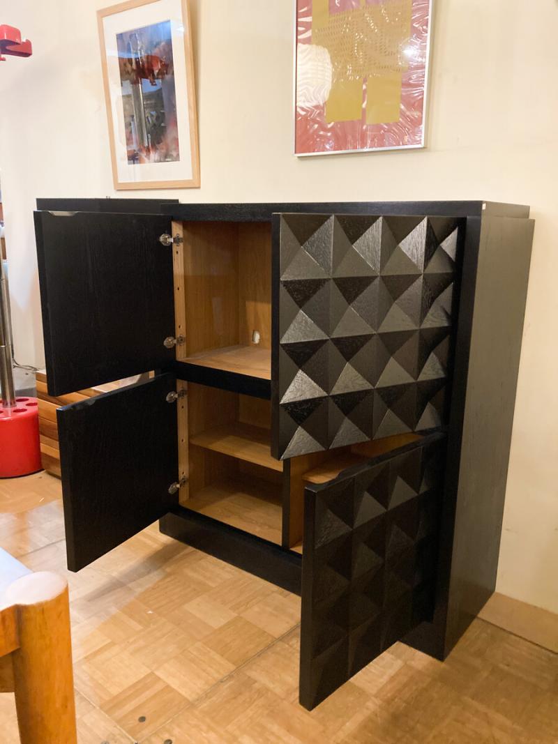 De Coene Frères - Black Brutalist Cocktail Cabinet by De Coene