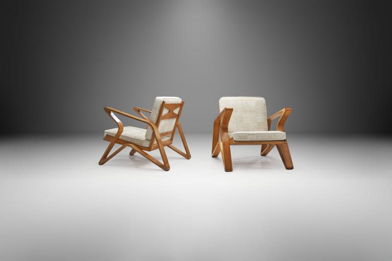De Coene Frères - Rare De Coene Frères Lounge Chairs, Belgium 1950s