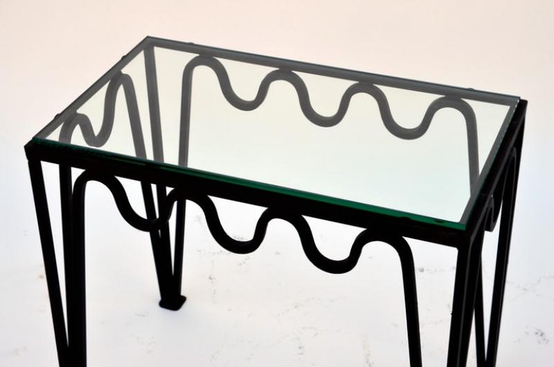 Design Frères - The 'Méandre' Blackened Steel and Glass Side Table