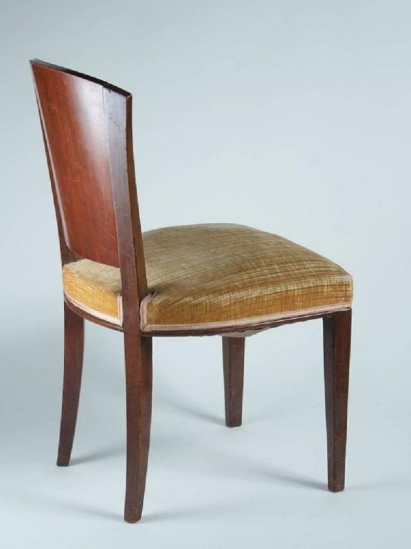Dominique - Dominique Set of Six Rosewood and Walnut Dining Chairs