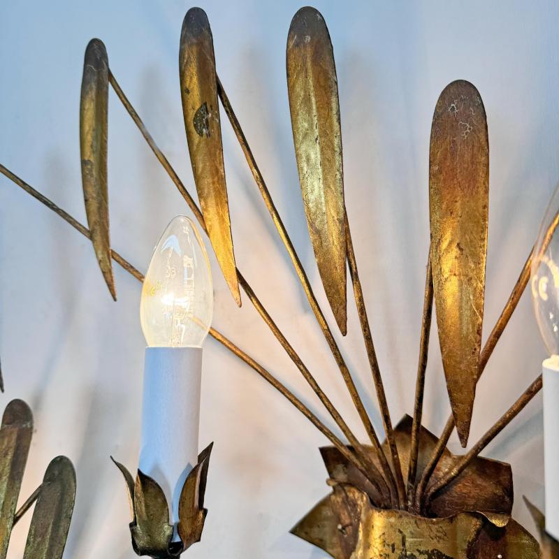 Ferro Art - Stunning Pair of Ferro Art Gold Leaf Wall Lights