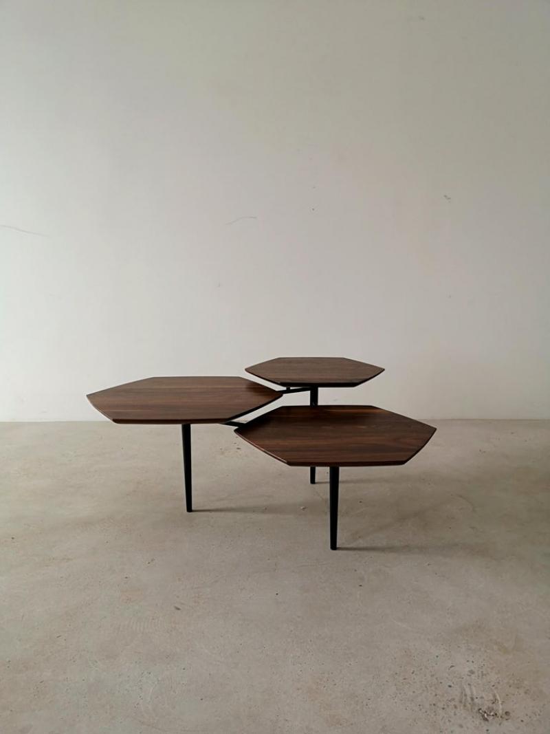 IZM Design - Mizmo 2.0 Solid Walnut top Multi Tiered Coffee Table by ...