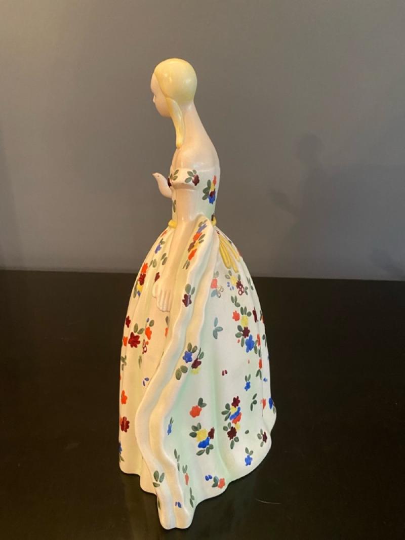 Lenci - LENCI LOVELY WOMAN WITH DOVE CERAMIC FIGURE