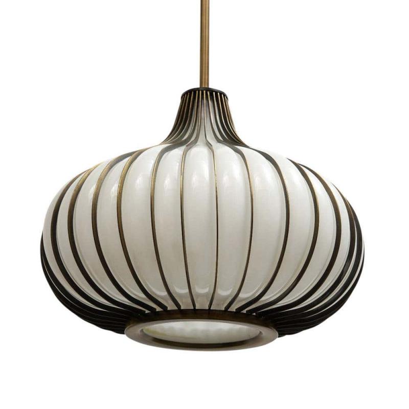 Lightcraft - Onion Pendant Lamp, Brass, Glass, Lightcraft of California