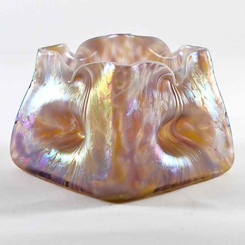 Loetz - Art Nouveau Iridescent Oil Spot Glass Dimpled Vase