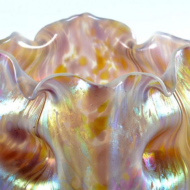Loetz - Art Nouveau Iridescent Oil Spot Glass Dimpled Vase
