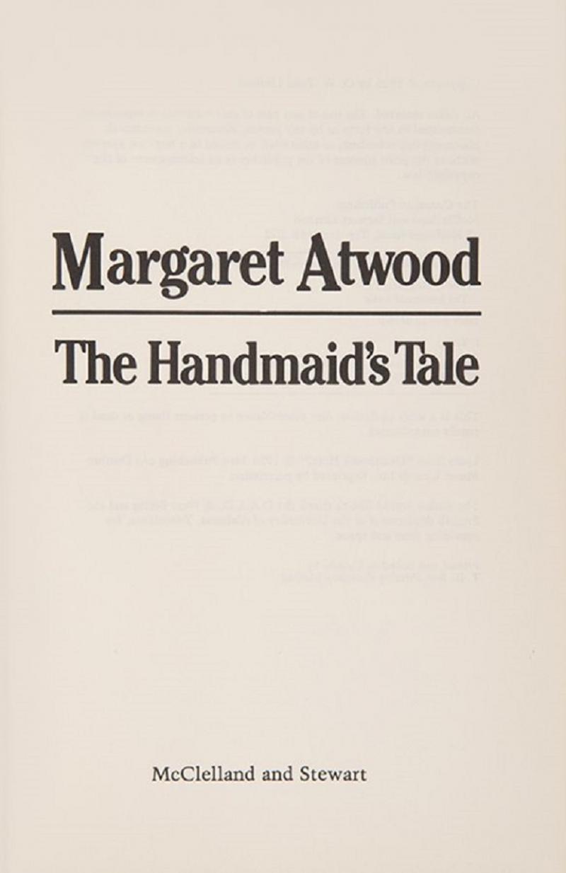 MARGARET ATWOOD - The Handmaid's Tale. by MARGARET ATWOOD
