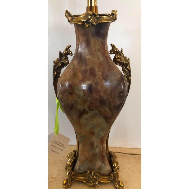 Marbro Lamp Company - Marbo Neoclassical Exotic Marble & Dore Bronze ...