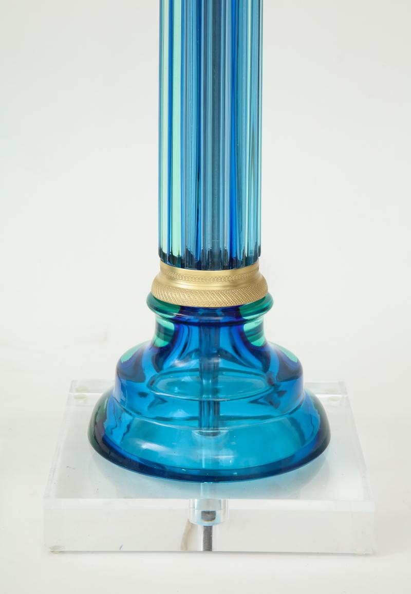 Marbro Lamp Company - Marbro Carribean Blue Murano Glass Lamps