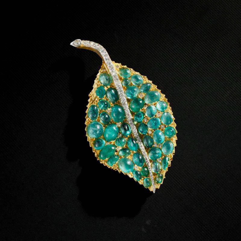 Mario Buccellati - Mario Buccellati Emerald Leaf Brooch
