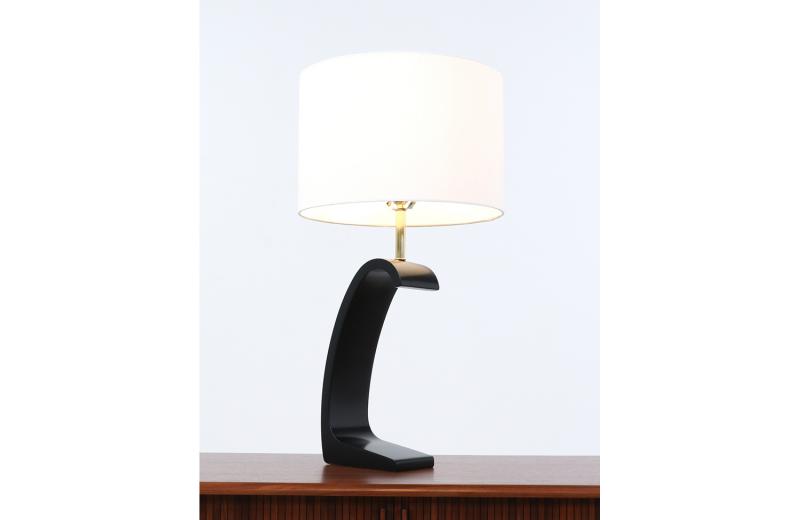 Modeline - California Modern Sculpted Ebony Table Lamp by Modeline of CA