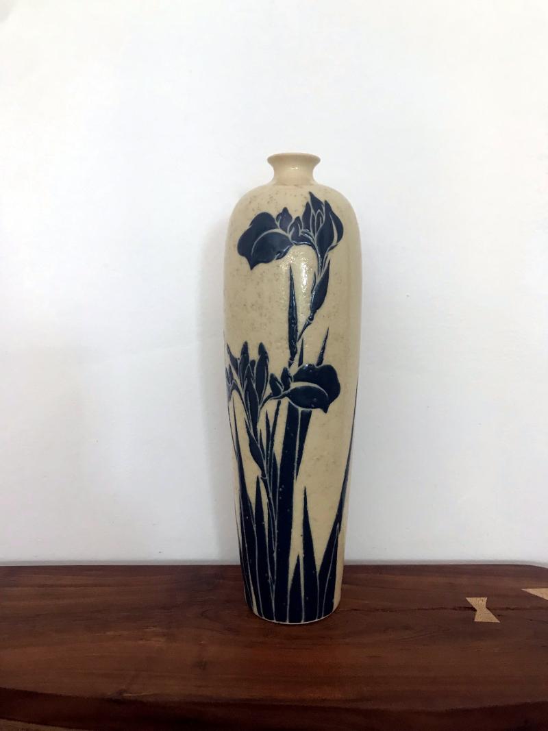 Ninsei - An Antique Japanese Kyoto Ware Vase Attributed to Ninsei