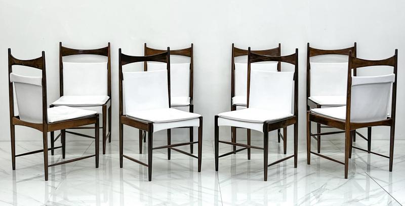 OCA - Set of 8 Rosewood Cantu Dining Chairs, Sergio Rodrigues, OCA ...
