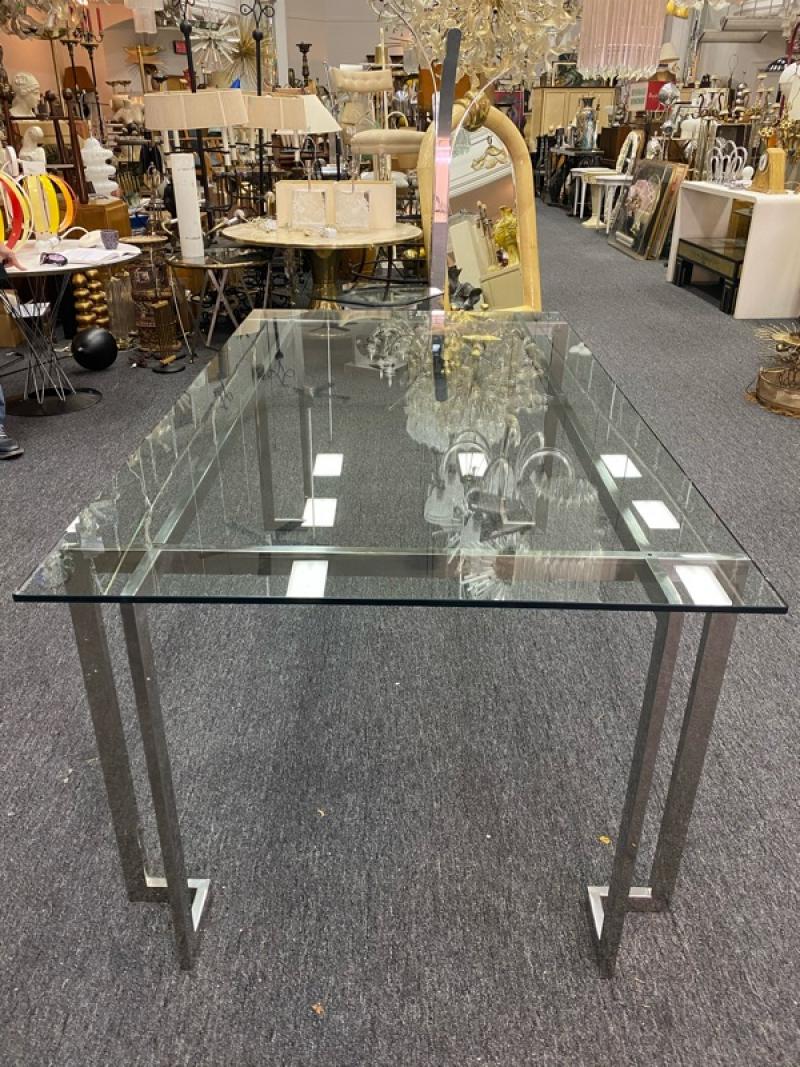 Pace Collection - MODERNIST SQUARE TUBULAR DINING TABLE BY PACE