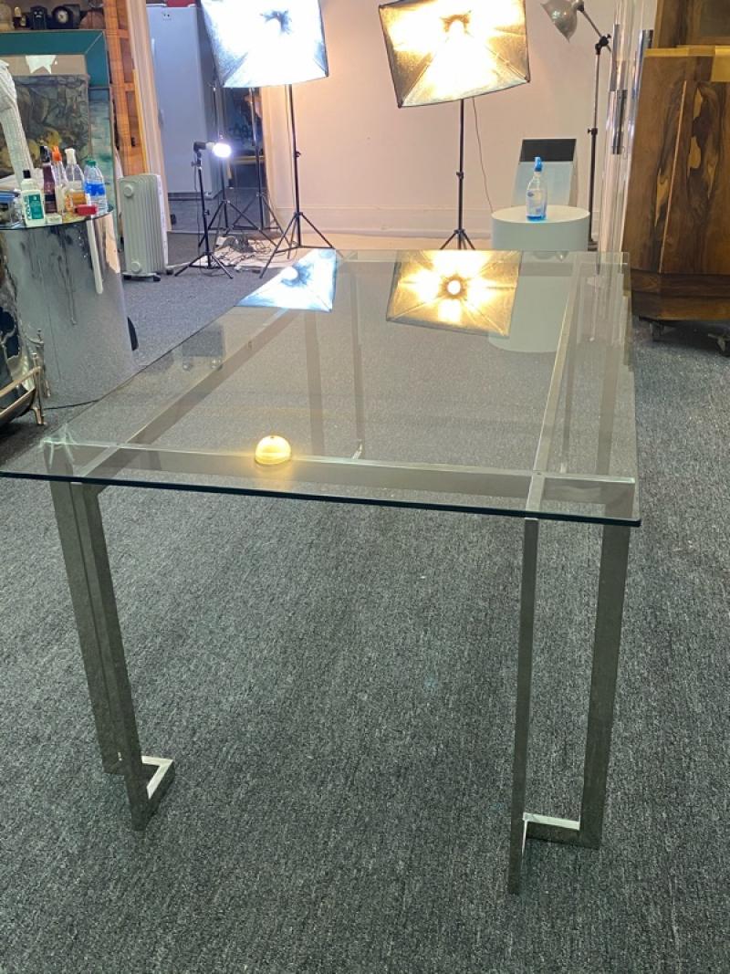 Pace Collection - MODERNIST SQUARE TUBULAR DINING TABLE BY PACE