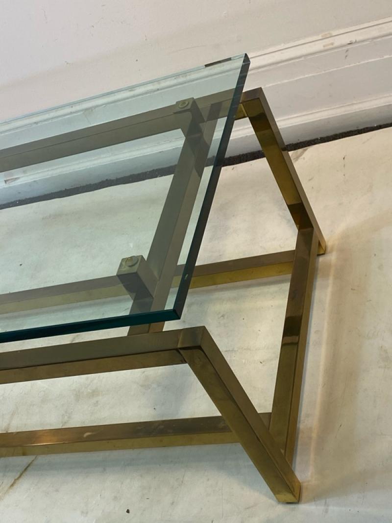 Pace Collection - MODERNIST TUBULAR BRASS FRAME COFFEE TABLE BY PACE