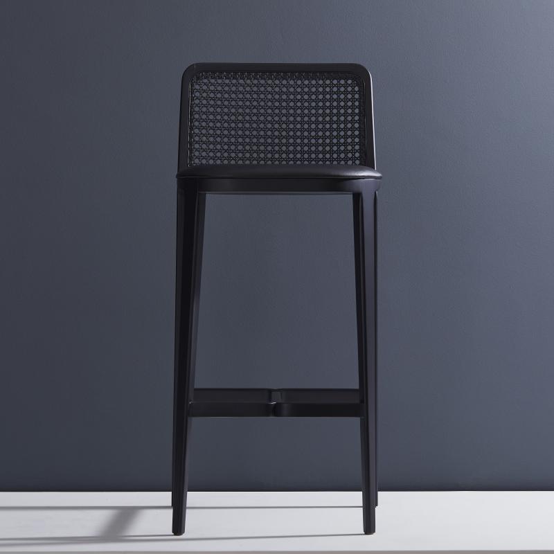 SIMONINI© - Minimal Style, Bar Stool in Solid wood, Textiles or Leather ...