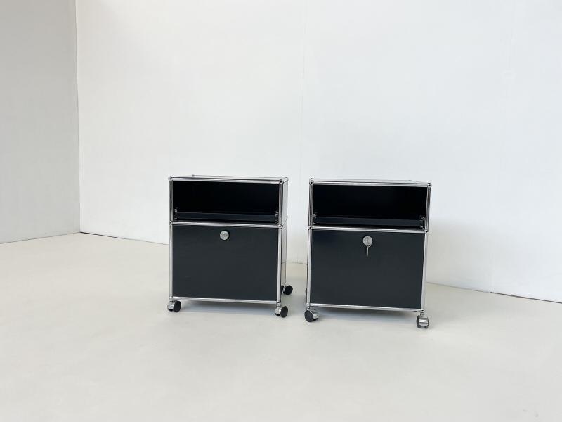 USM Haller - Pair of Small Mid Century Modern Cabinets by USM Haller