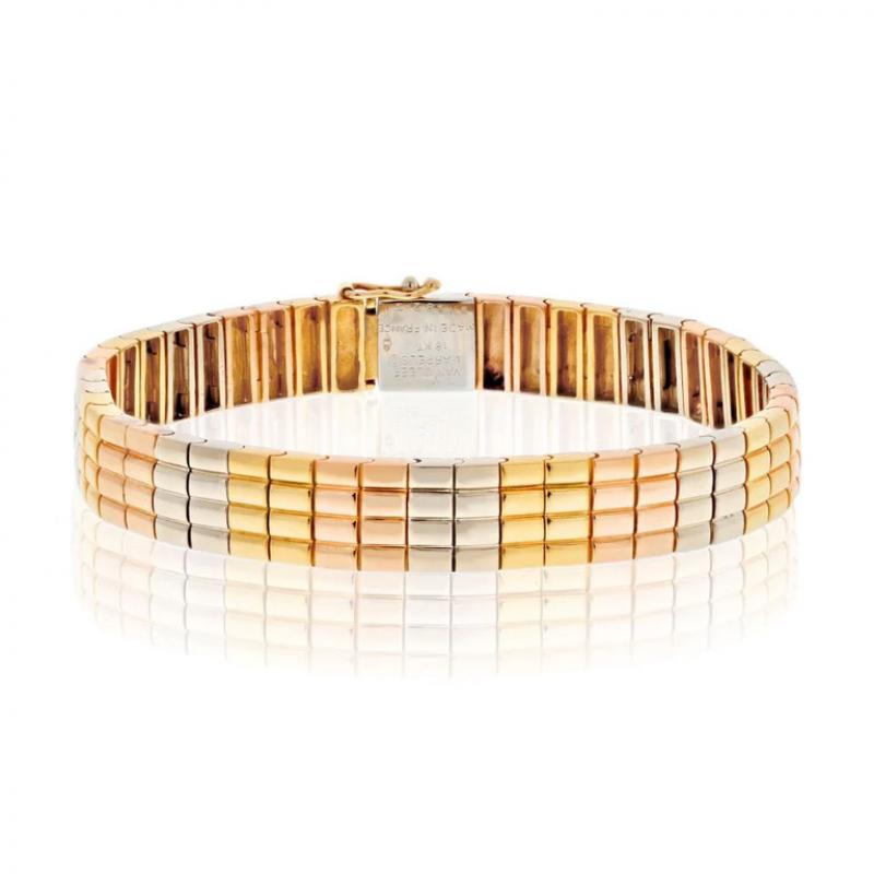Van Cleef & Arpels - VAN CLEEF & ARPELS 18K TRI COLOR TRICOLOR BRACELET