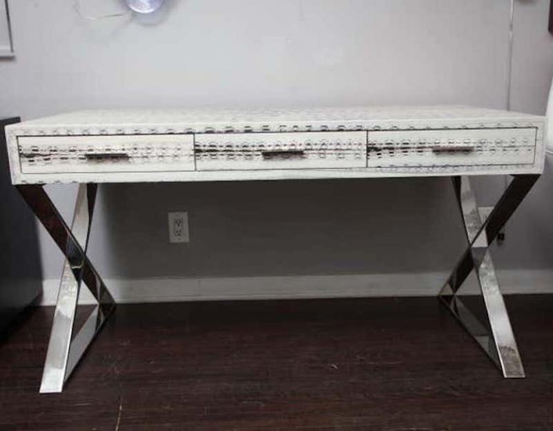 Venfield - Custom Genuine Watersnake Python Writing Desk with Stainless ...