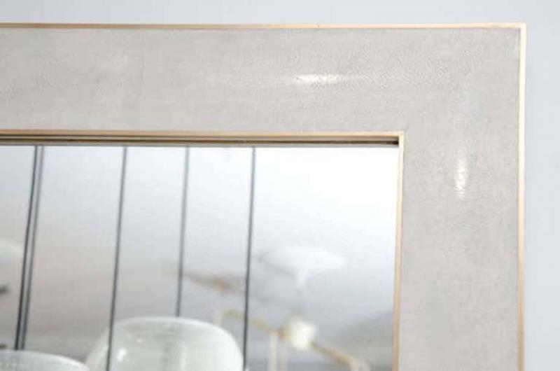 Venfield - Custom Shagreen Mirror with Brass Trim