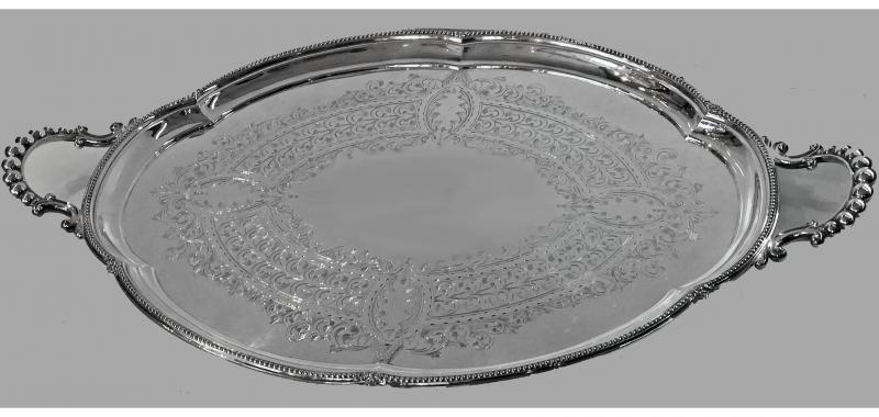 Walker & Hall - Antique Silver Plate Large Tray, Walker and Hall C.1890