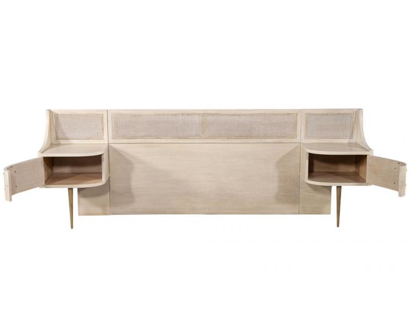 Weiman - Mid-Century Modern Cane Back Queen Headboard by Weiman