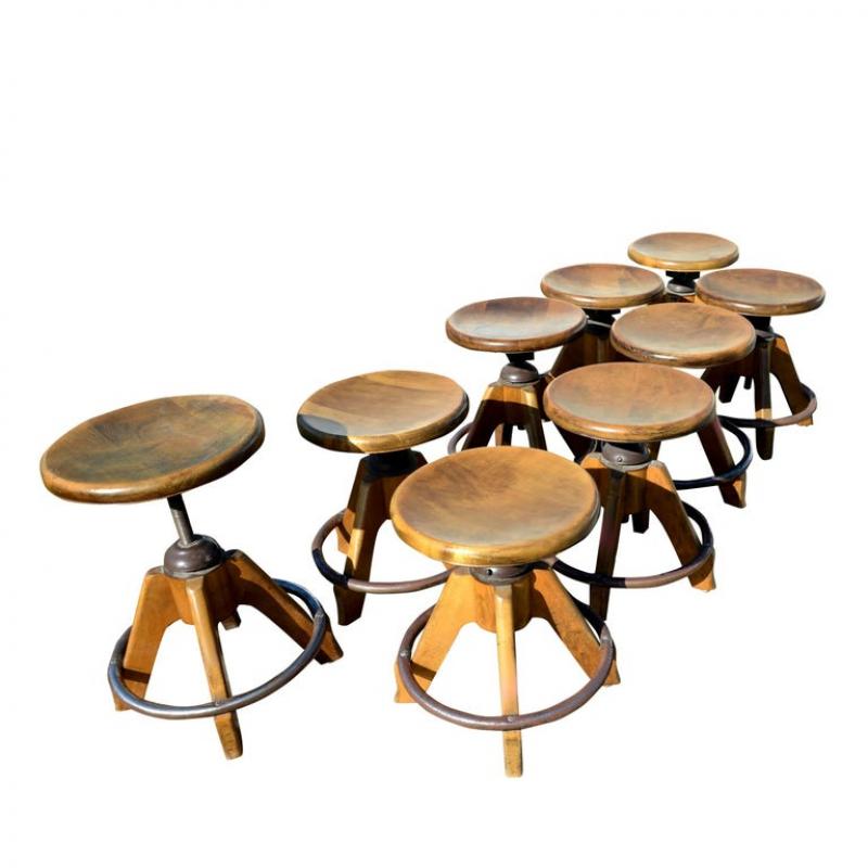 Remington Rand - 1 Vintage Gunlocke Remington Rand Industrial Stool in ...