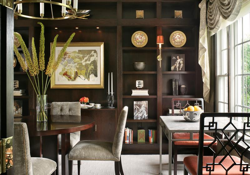 Modern Library/Dining Room by J. Stephens Interiors