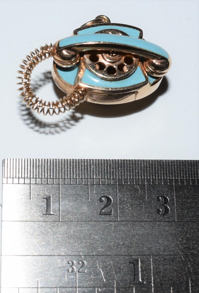 14K Gold and Enamel Princess Phone Charm Lights Up!