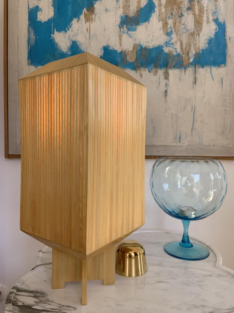 Laura Portarrieu - PALEA PL03 Straw marquetry table lamp