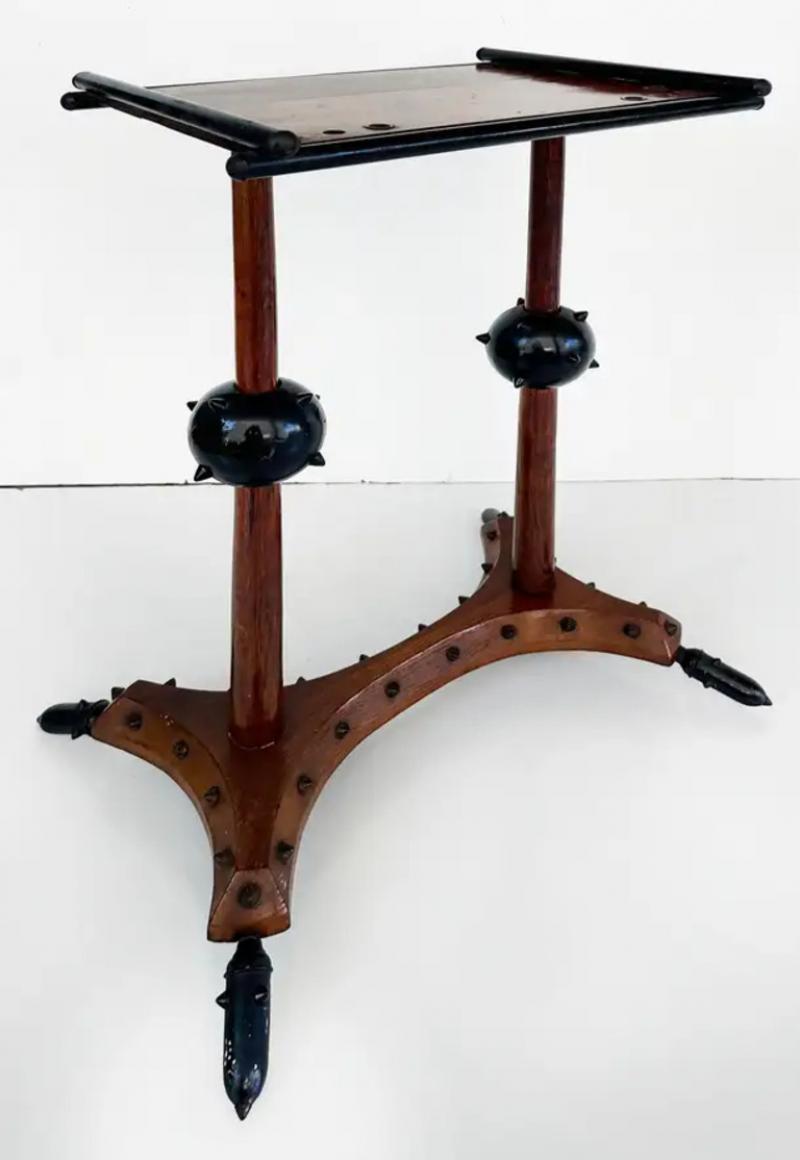 1920s Italian Military Smoking Side Table With Grenades on Legs and Feet