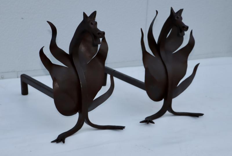1950's Italian Dragon Andirons