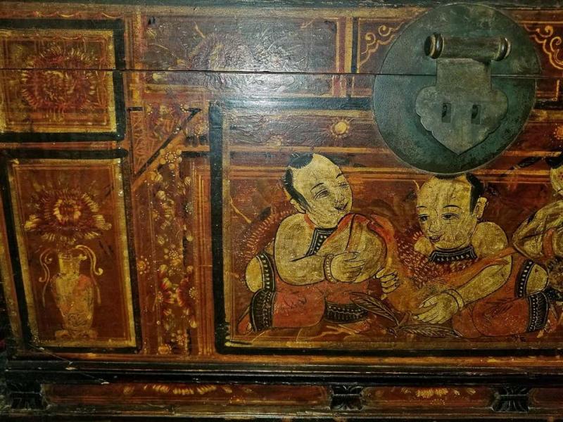 19th Century Chinese or Tibetan Monks Travel Chest