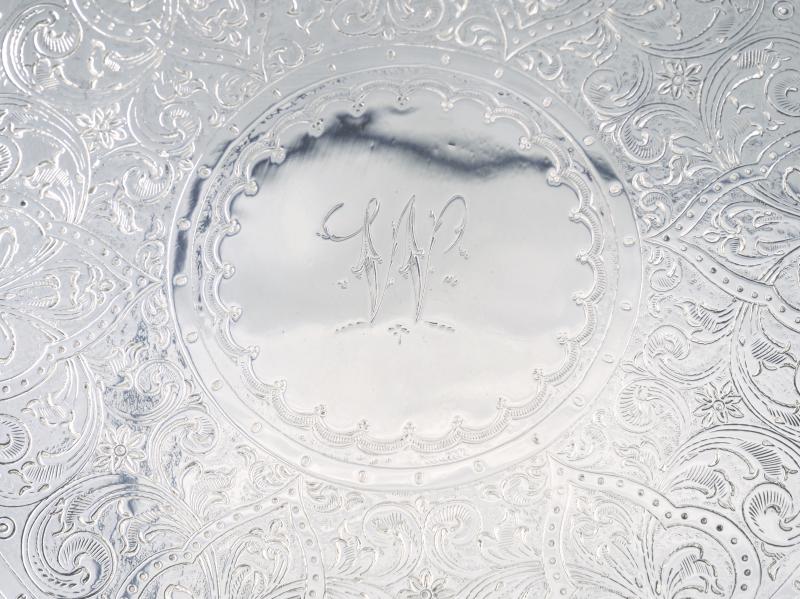 19th Century English Victorian Circular Silverplate Salver