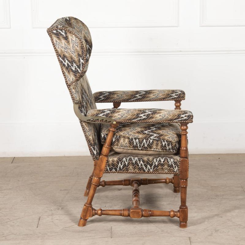 19th Century French Reclining Wingback Armchair
