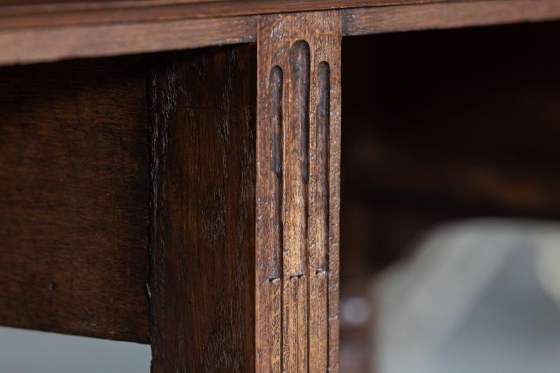 19thC English Oak Bank Cashiers Table
