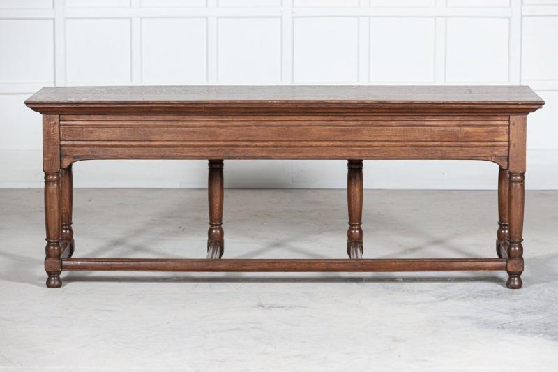 19thC English Oak Bank Cashiers Table