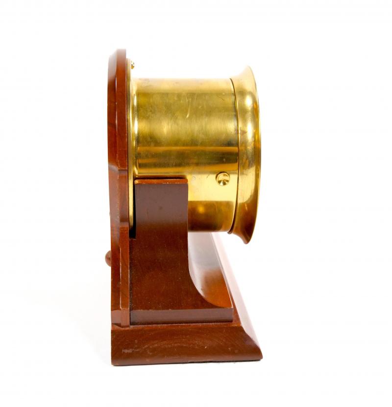 20th Century Mahogany Wood & Brass Chelsea Ship-Strike Bell Clock